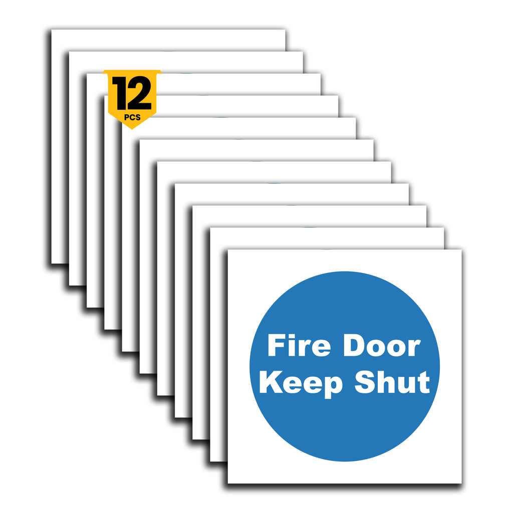 Fire Door Safety Vinyl Signs [Pack of 12] - Fire Door Keep Shut Sign ...